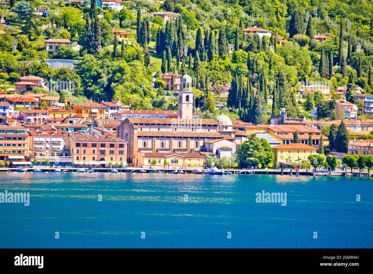 Town of Salo waterfront view, Lago di Garda, Lombardy, Italy Stock ...