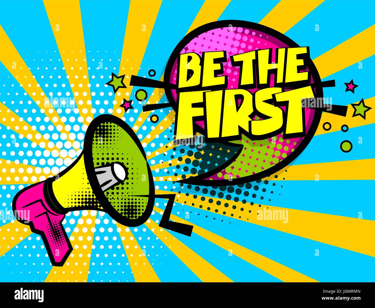 Megaphone pop art be the first Stock Vector Image & Art - Alamy