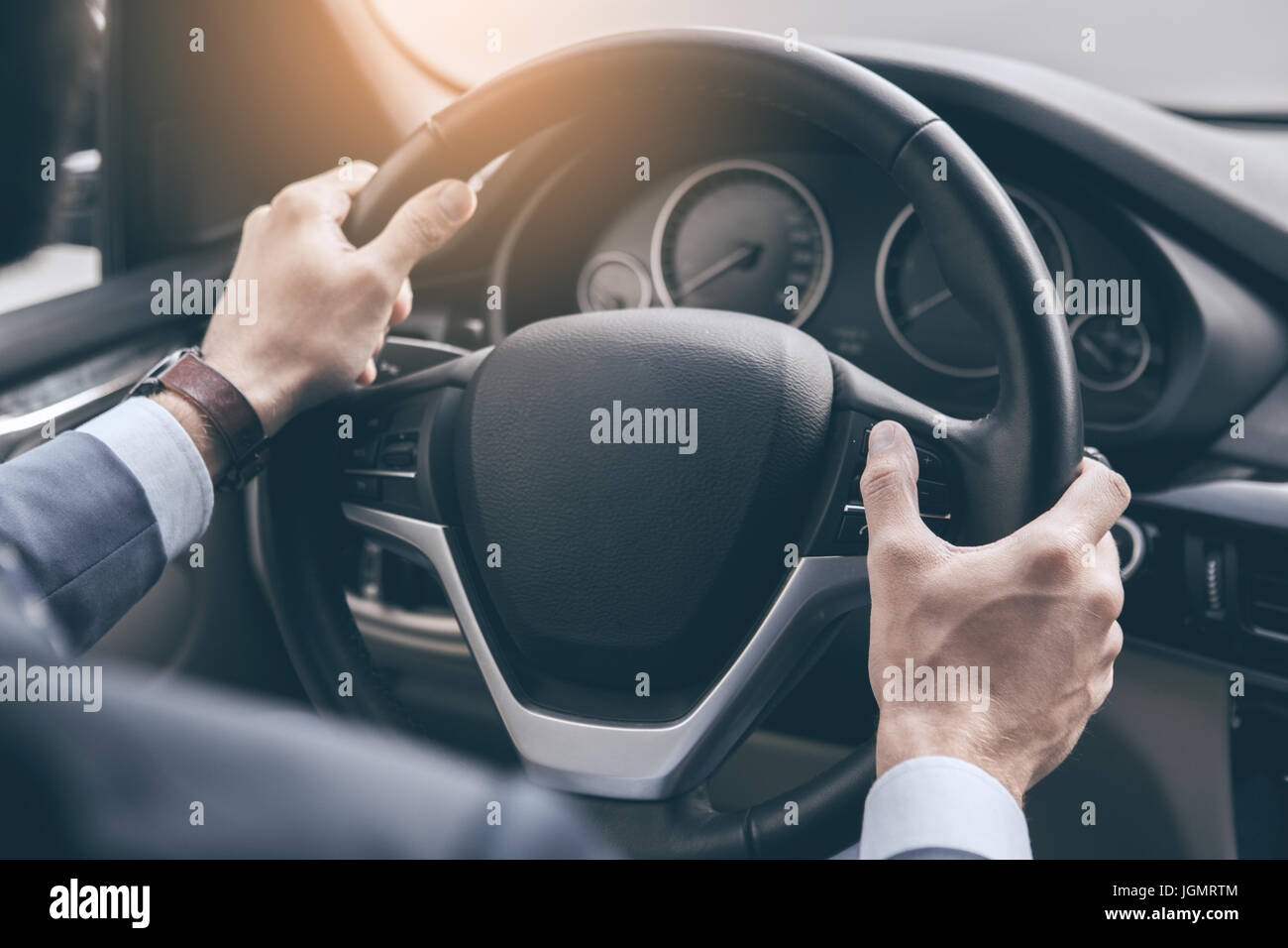 Young business man test drive new car Stock Photo - Alamy