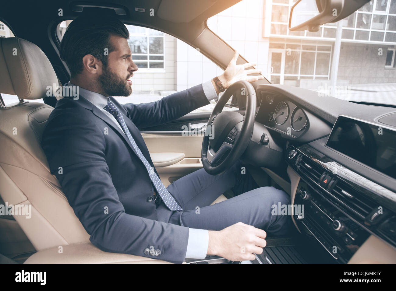 Young business man test drive new car Stock Photo - Alamy