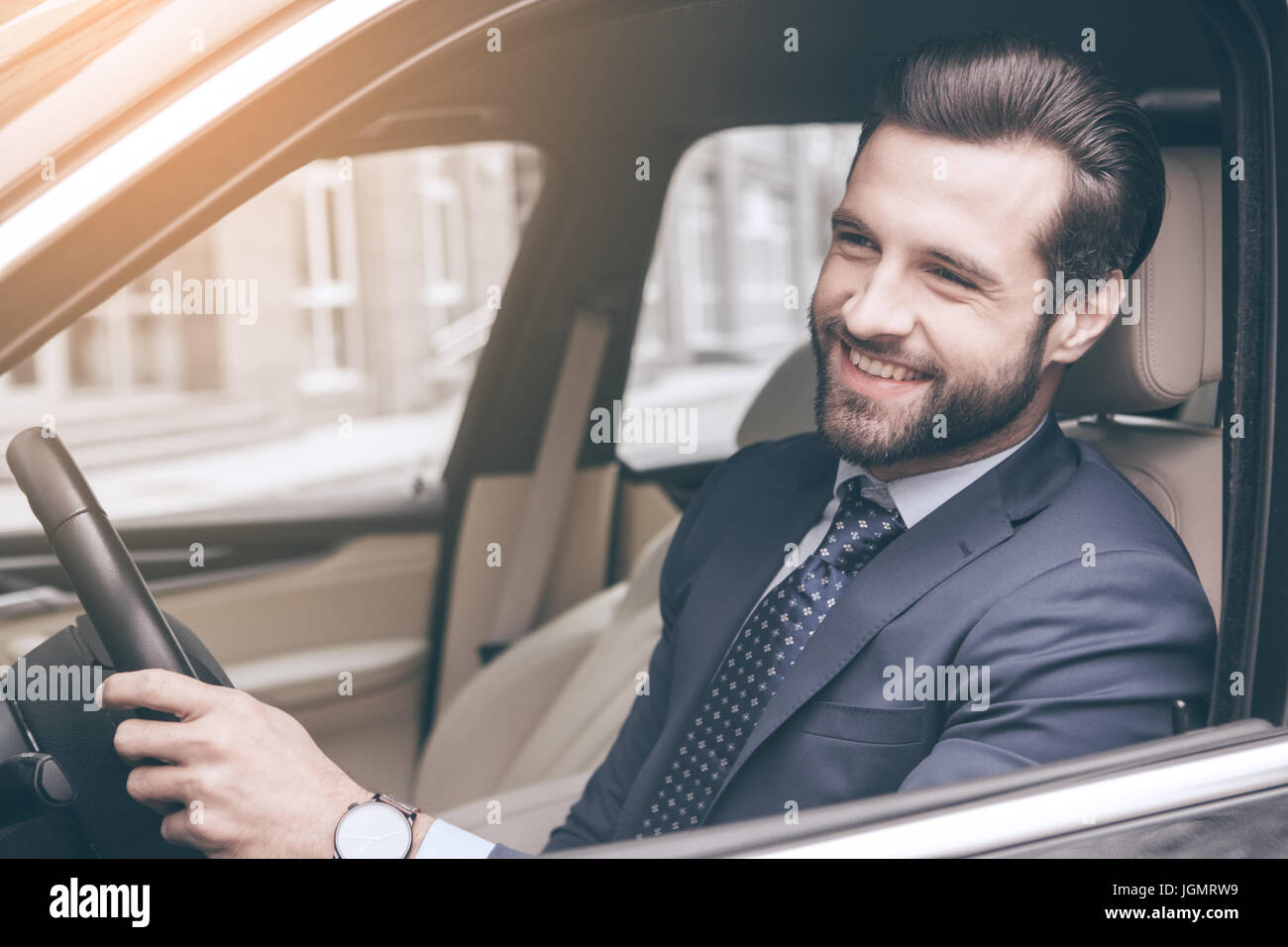Young business man test drive new car Stock Photo - Alamy
