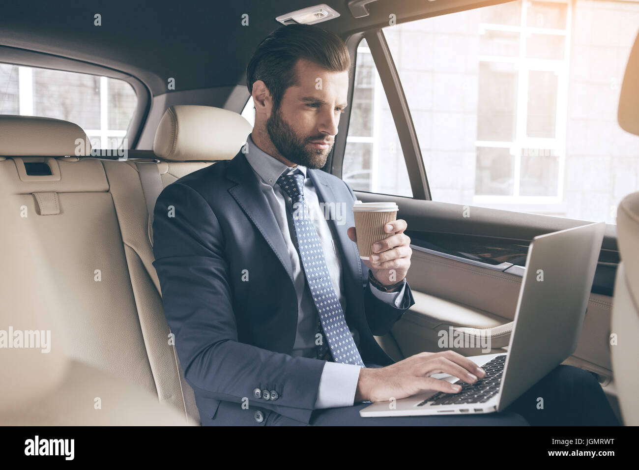 Young business man test drive new car Stock Photo - Alamy
