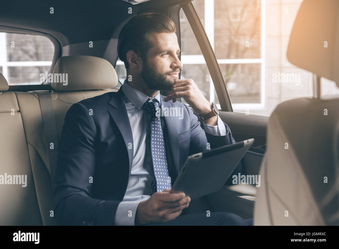 Young business man test drive new car Stock Photo - Alamy