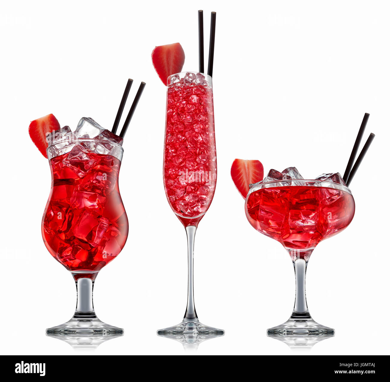 fresh fruit alcohol cocktail or mocktail in classic glass with red ...