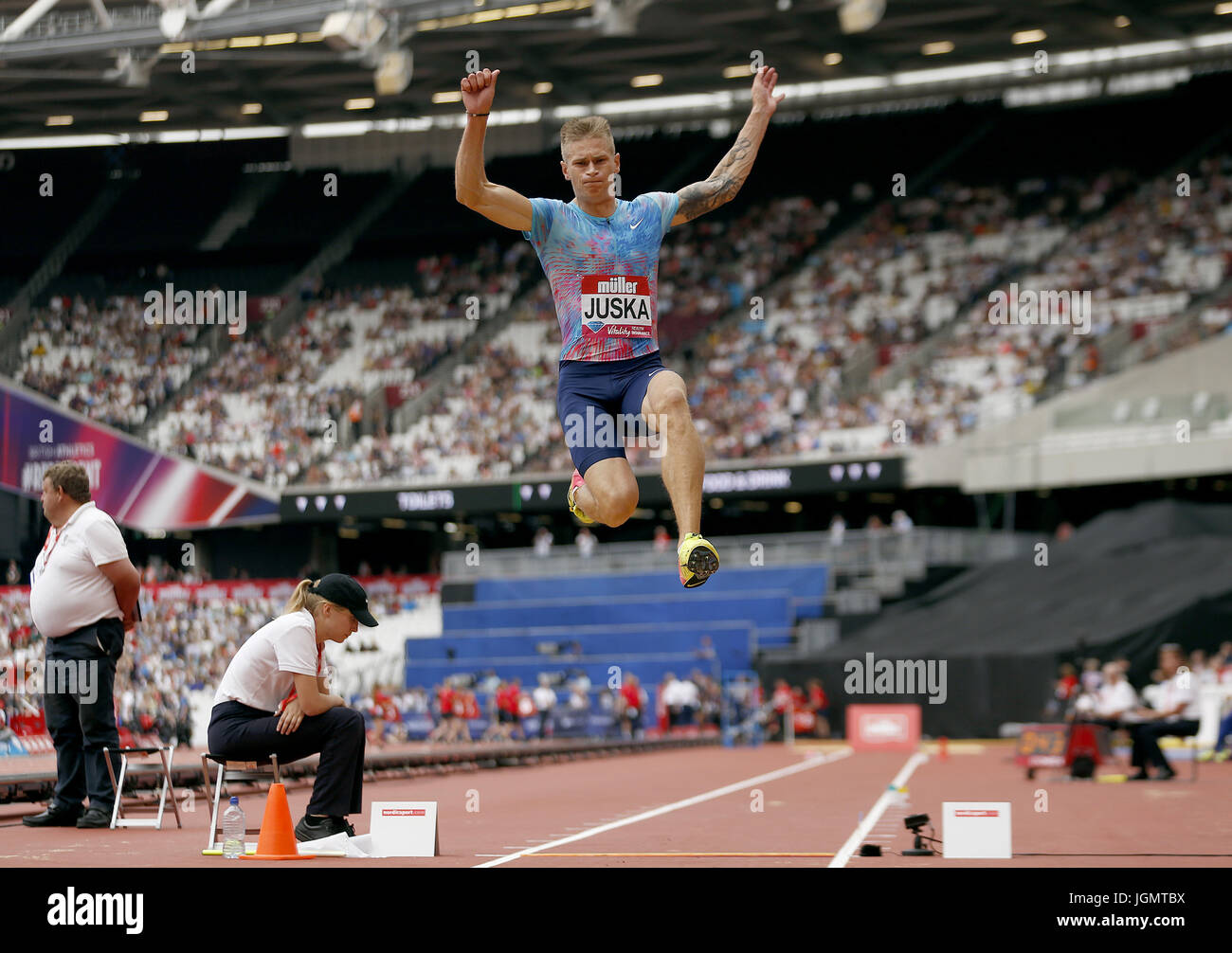 Czech Republic's Radek Juska competes in the Men's Long Jump during the ...