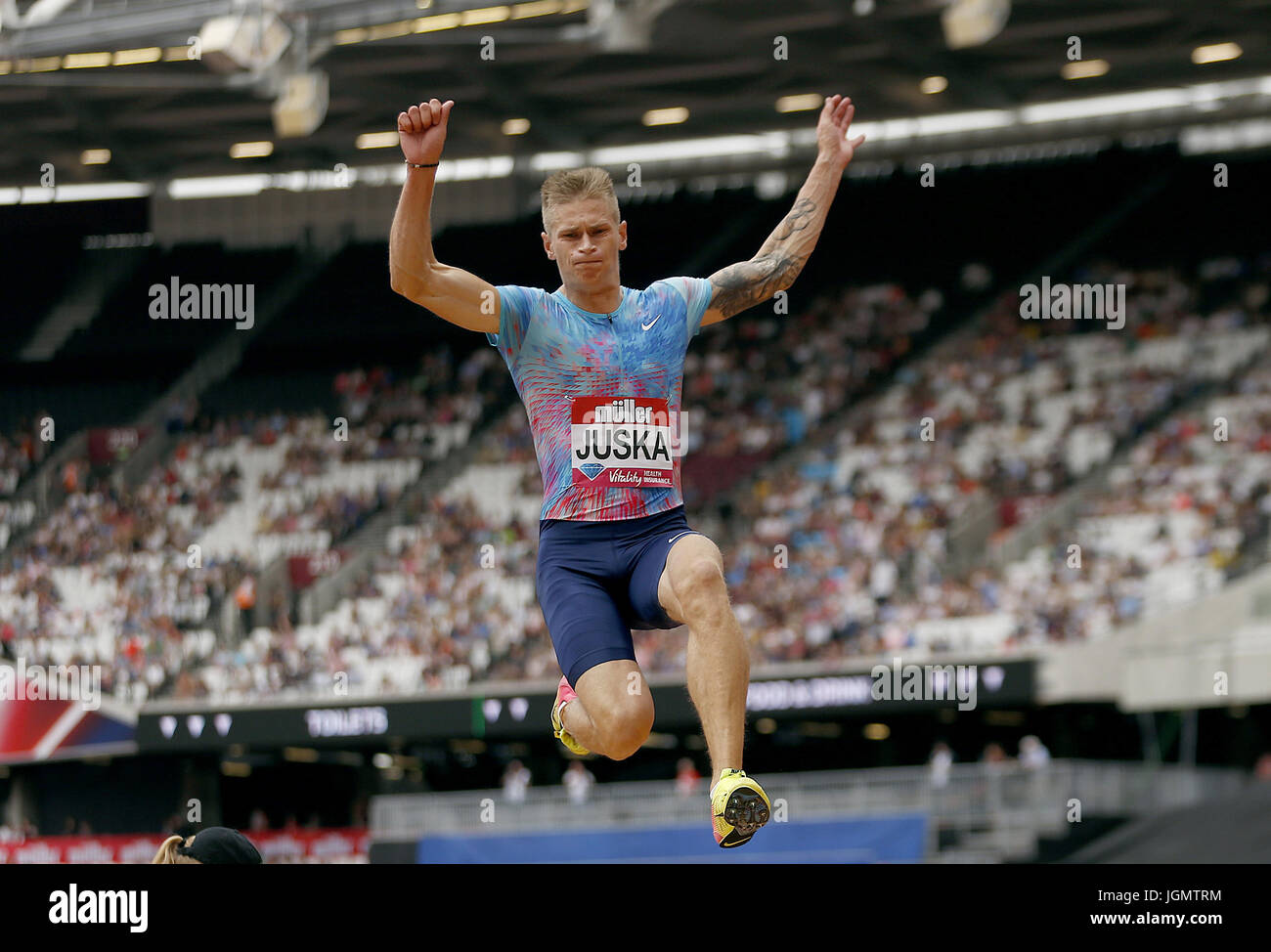 Czech Republic's Radek Juska competes in the Men's Long Jump during the ...