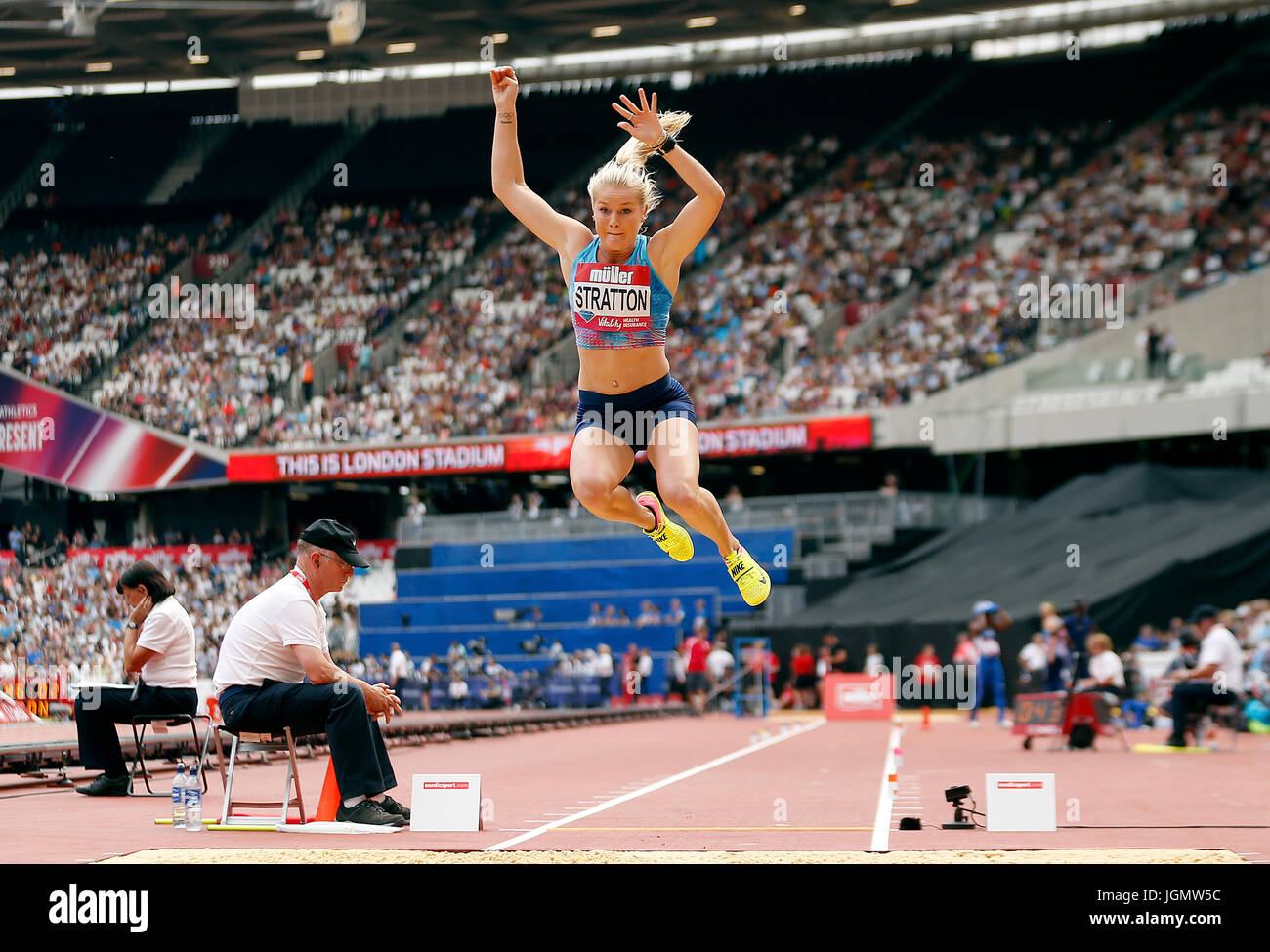 Australia's Brooke Stratton competes in the Women's Long Jump during ...