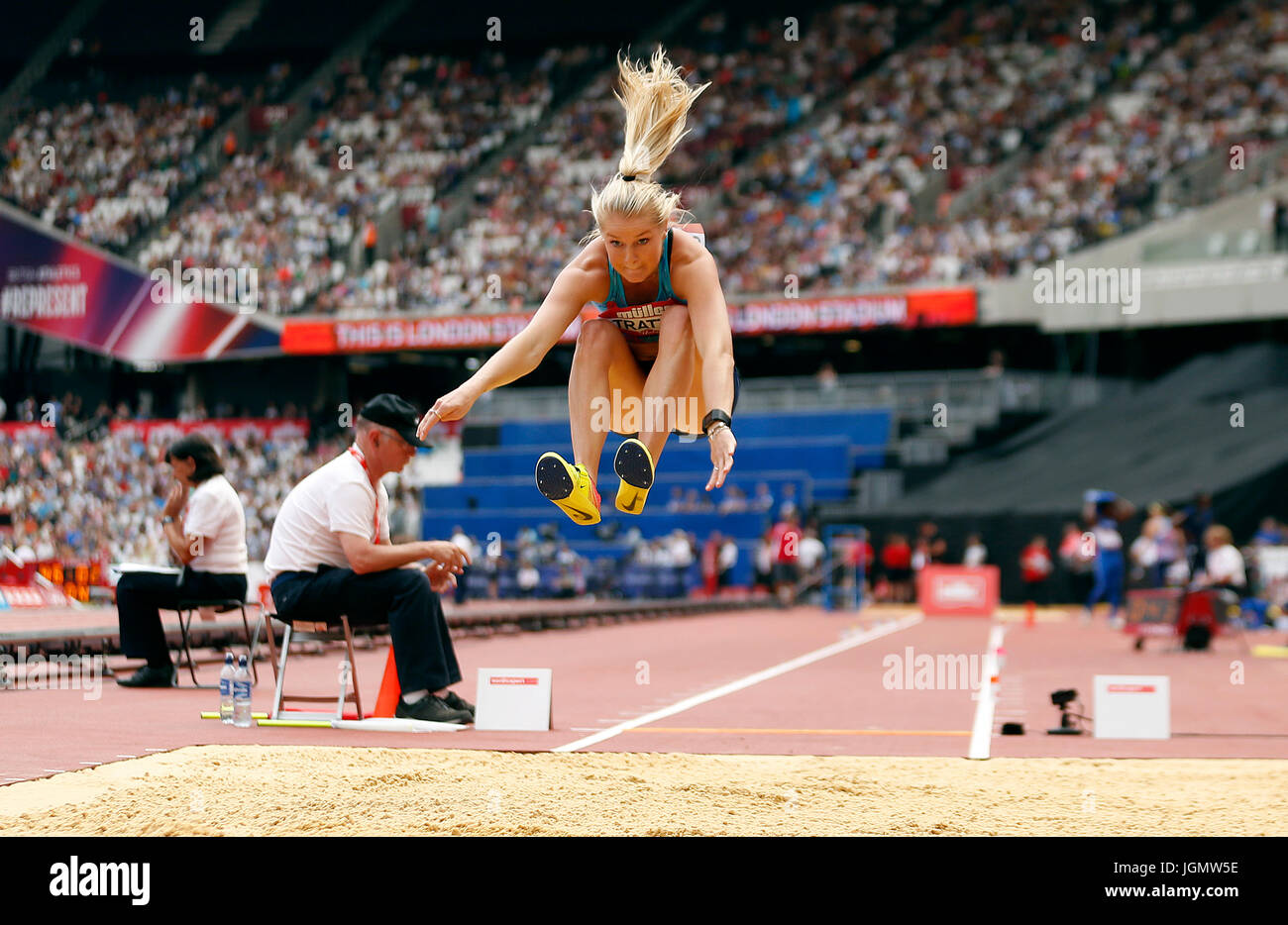 Australia's Brooke Stratton competes in the Women's Long Jump during ...