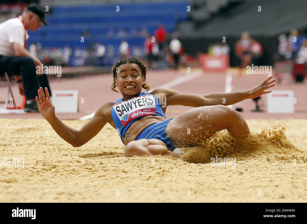 Great Britain's Jazmin Sawyers competes in the Women's Long Jump during ...