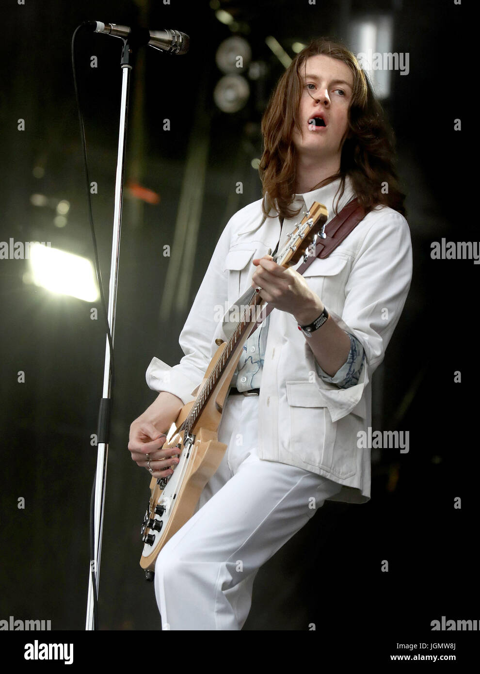 Tom Ogden from Blossoms performs on the main stage at the TRNSMT festival in Glasgow Stock Photo ...