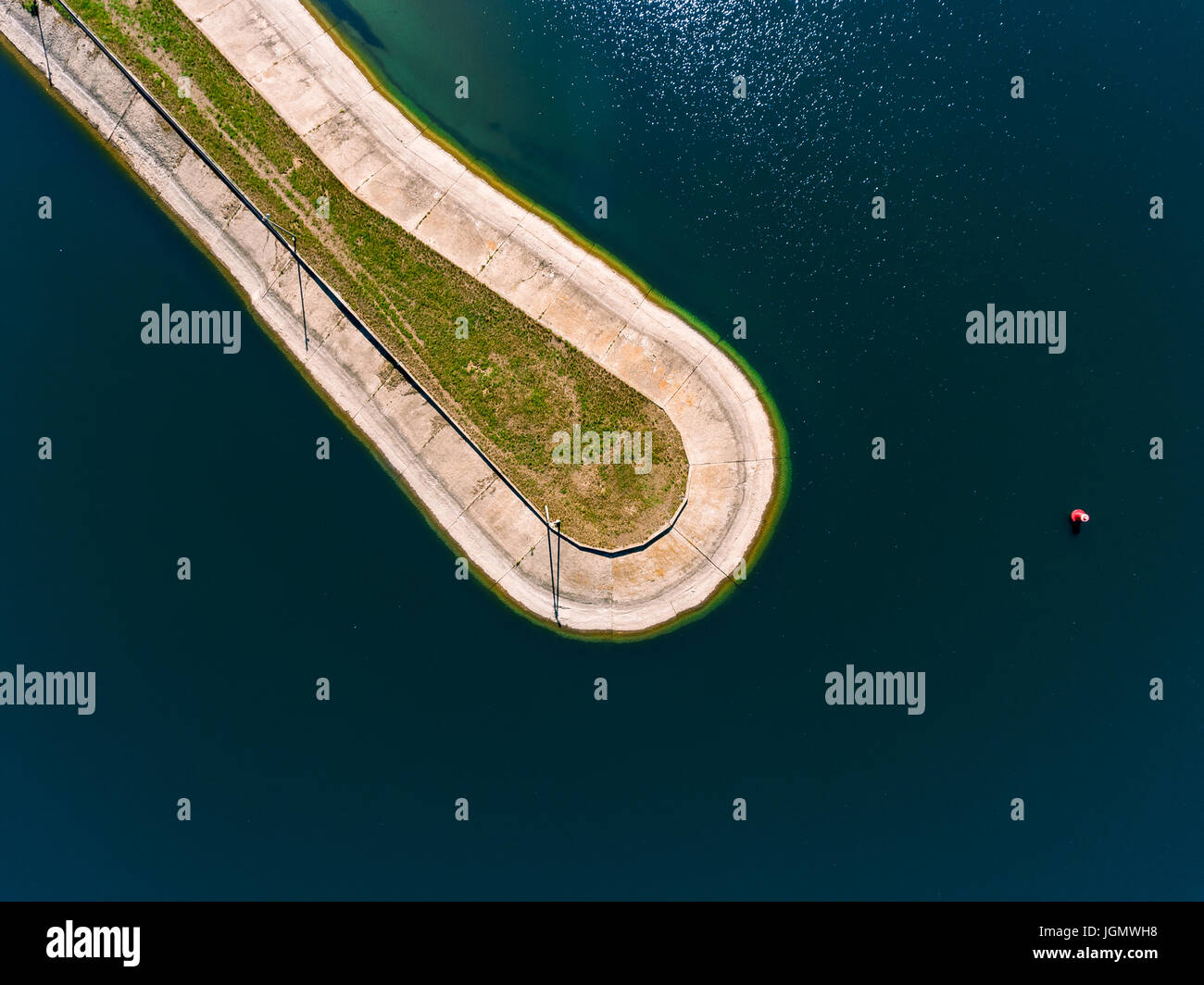 Aerial view of breakwater at sea, mole, pier, cutwater Stock Photo - Alamy