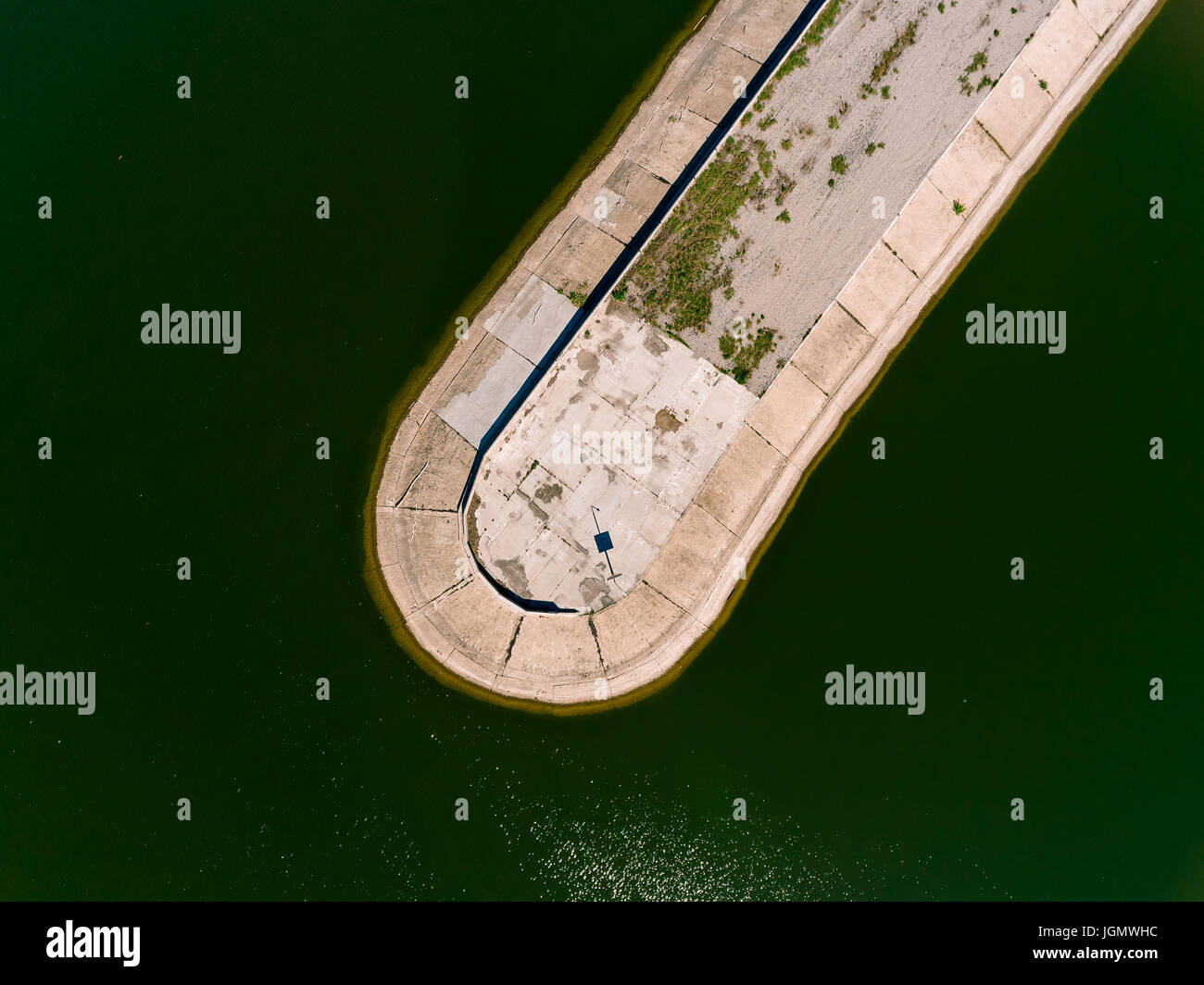 Aerial view of breakwater at sea, mole, pier, cutwater Stock Photo - Alamy