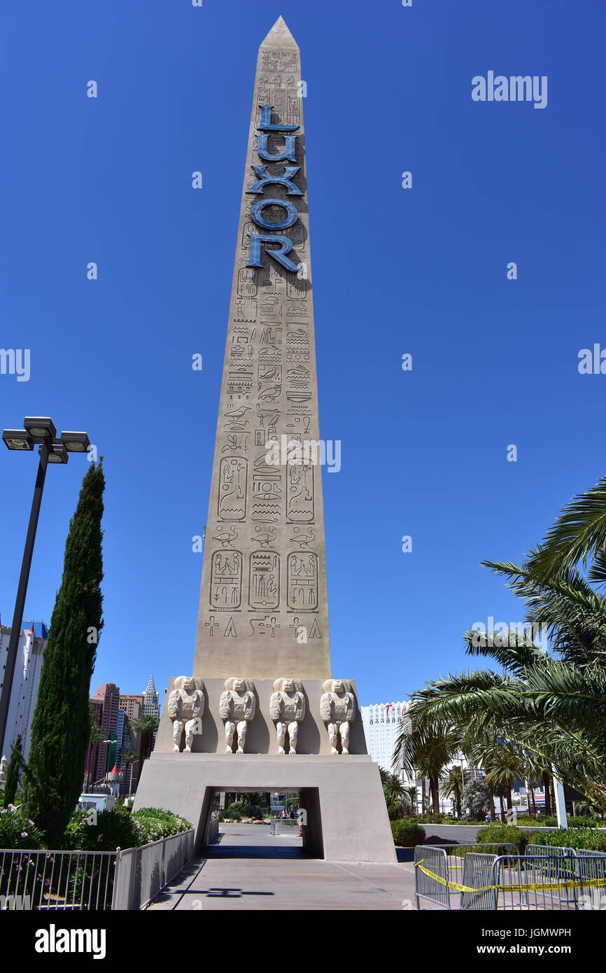 Las Vegas, Nevada - USA - June 05,2017 - Obelisk Sign for Luxor Stock ...