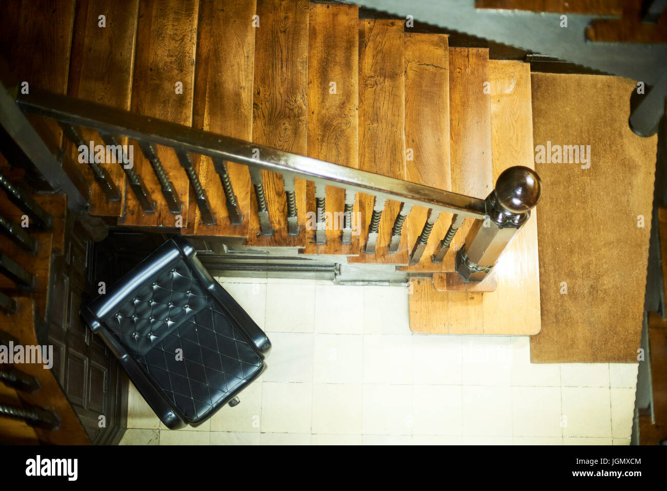 Wooden Stairs View from Above Stock Photo - Alamy