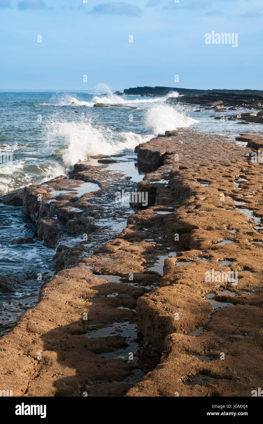 Filey brigg waves hi-res stock photography and images - Alamy