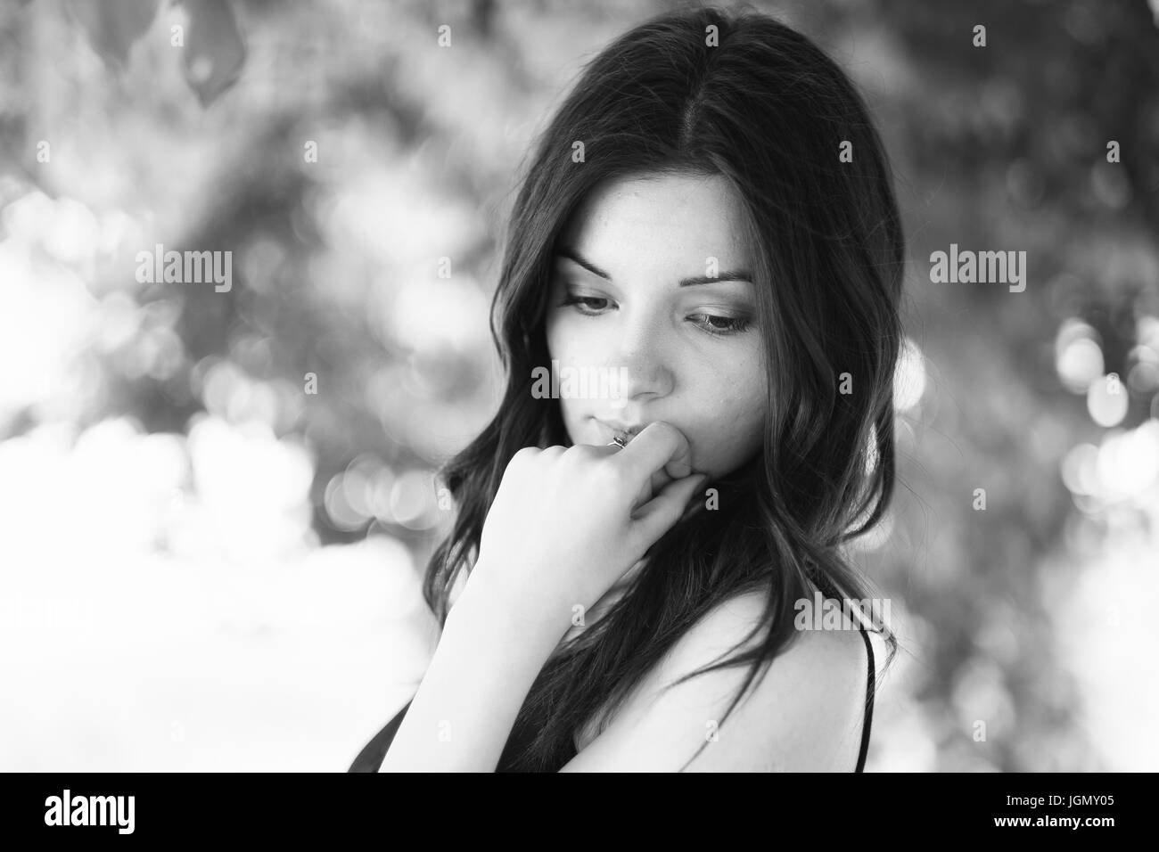 Creative photo of sad young woman Stock Photo - Alamy