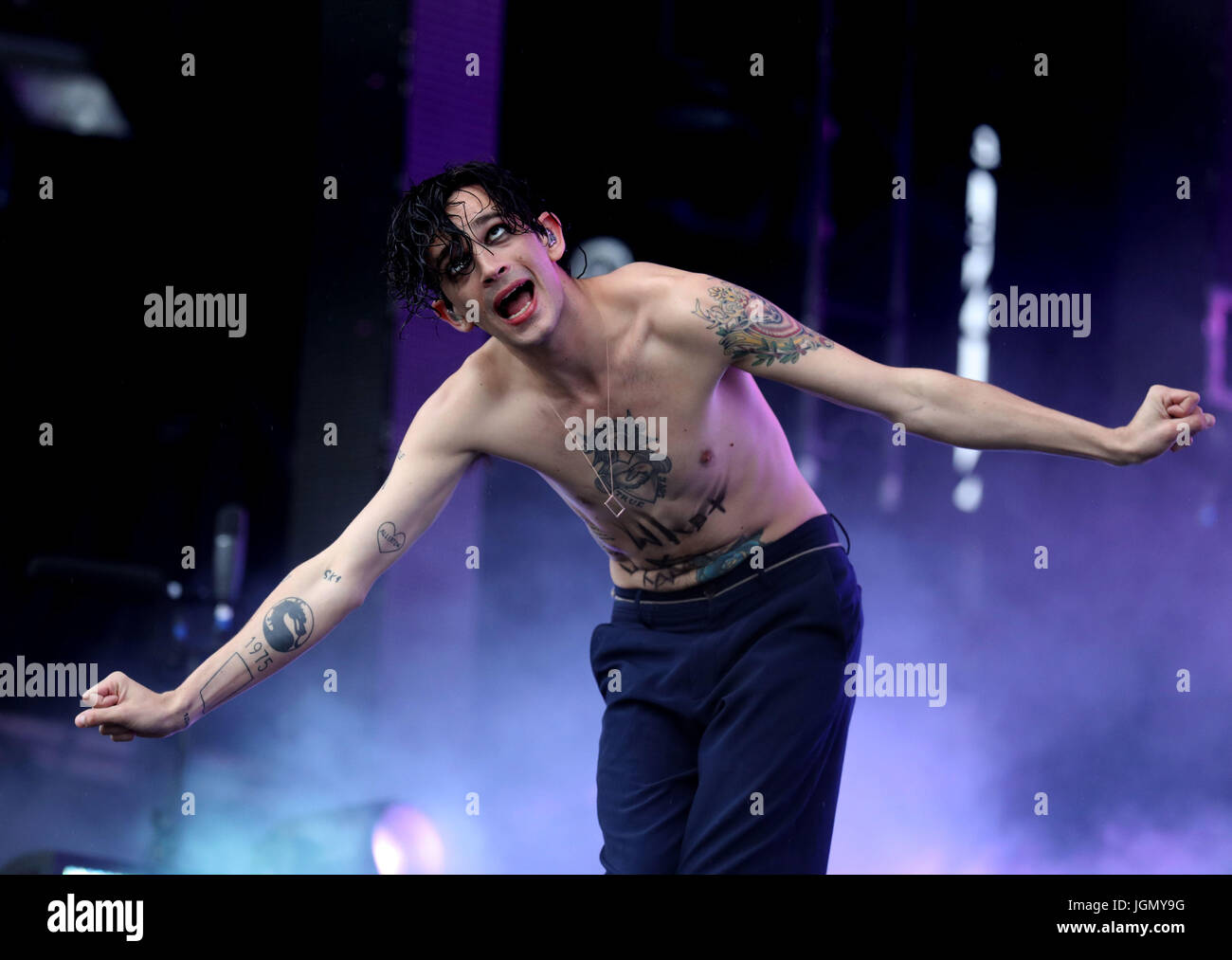 Matthew Healy from The 1975 performs at the TRNSMT festival in Glasgow ...