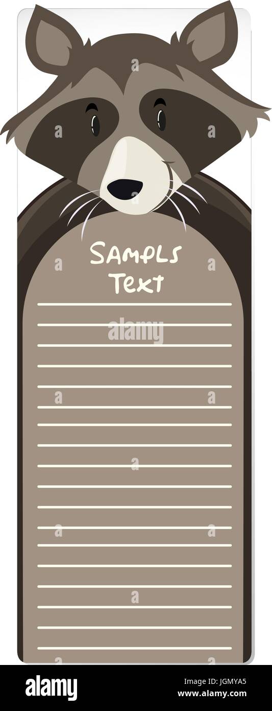 Paper note template with raccoon in background illustration Stock ...