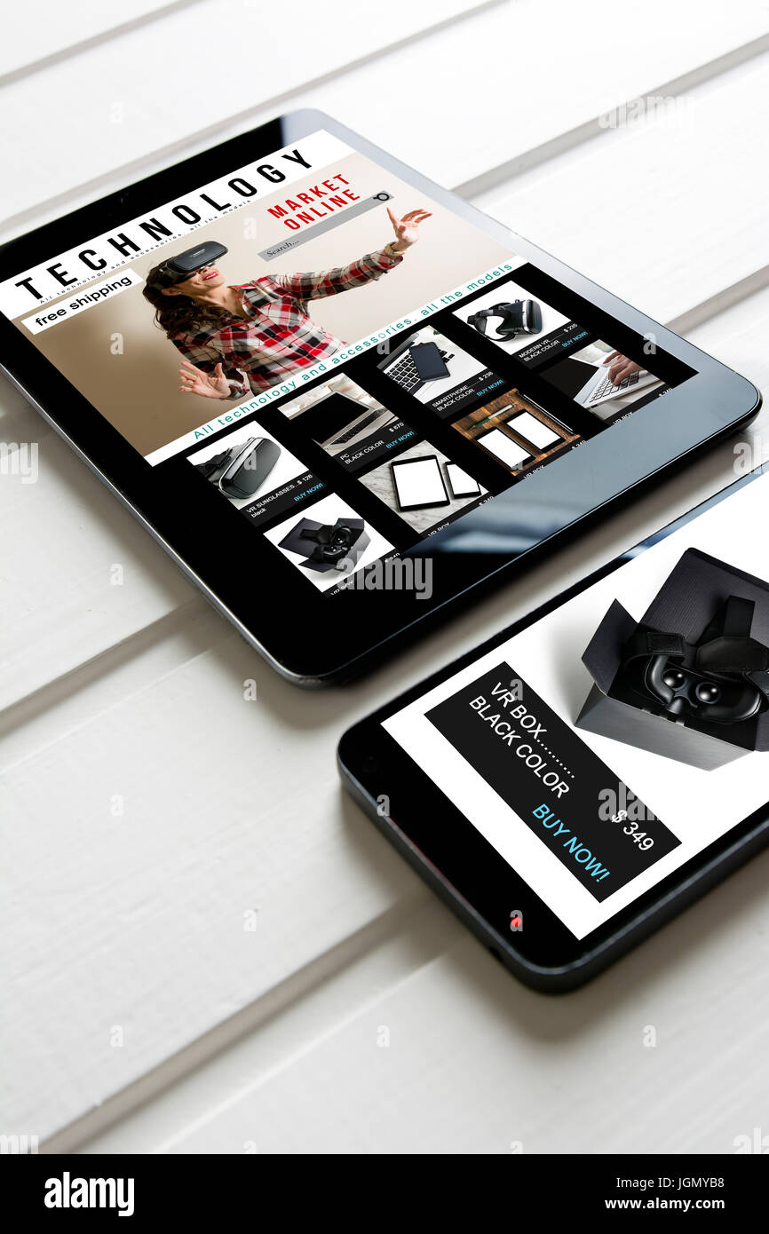 Online shopping: online store, sale of virtual reality products and ...