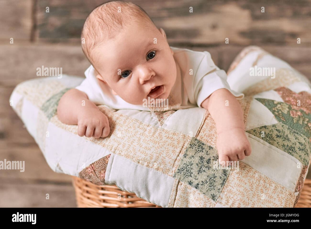 Infant with surprised face. Amazed little kid. ?ognitive development in ...