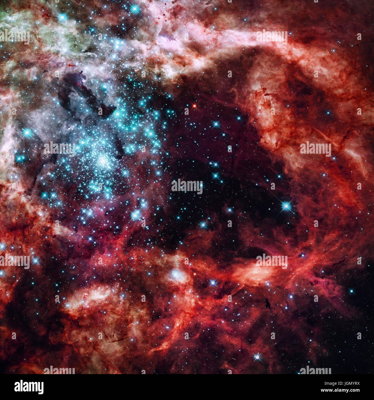 Pheonix Red And Blue Nebula