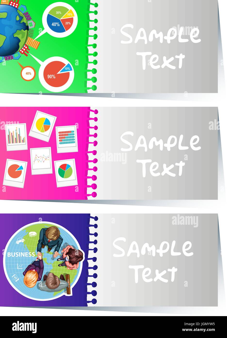 Banner template with business people illustration Stock Vector Image ...