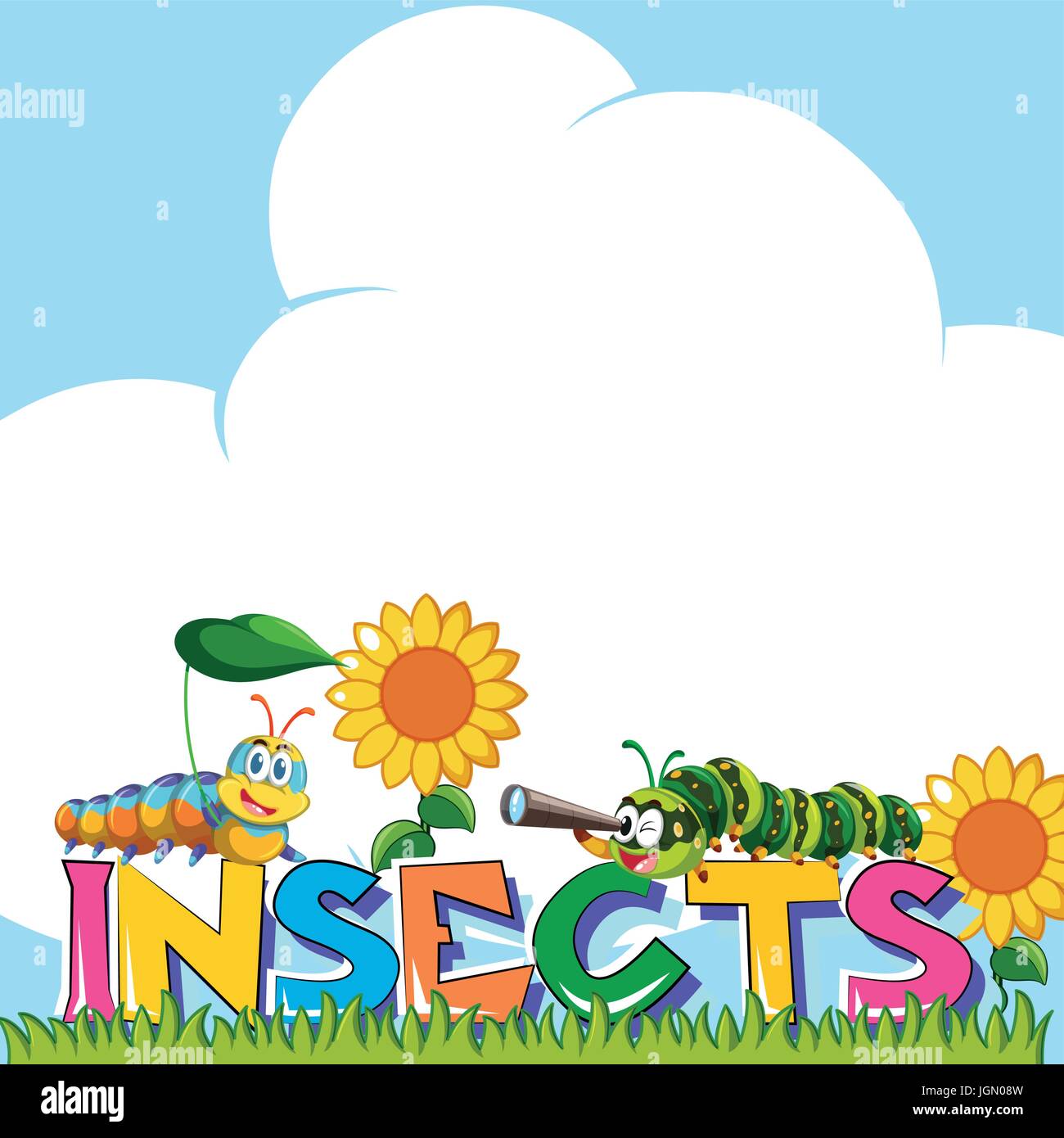 Background design with word insects illustration Stock Vector Image ...