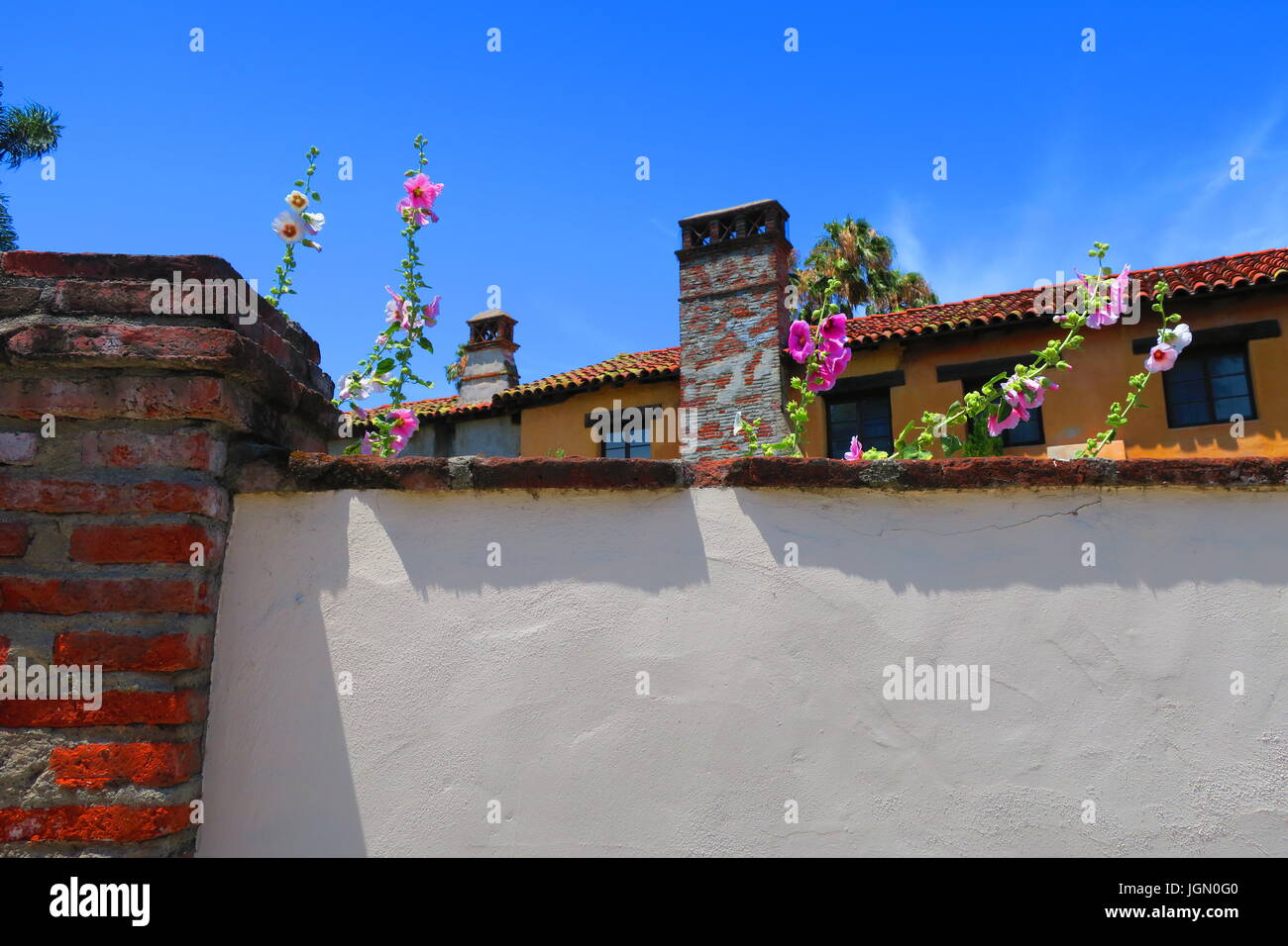 mission exterior wall, Mission San Juan Capistrano, CA Stock Photo - Alamy