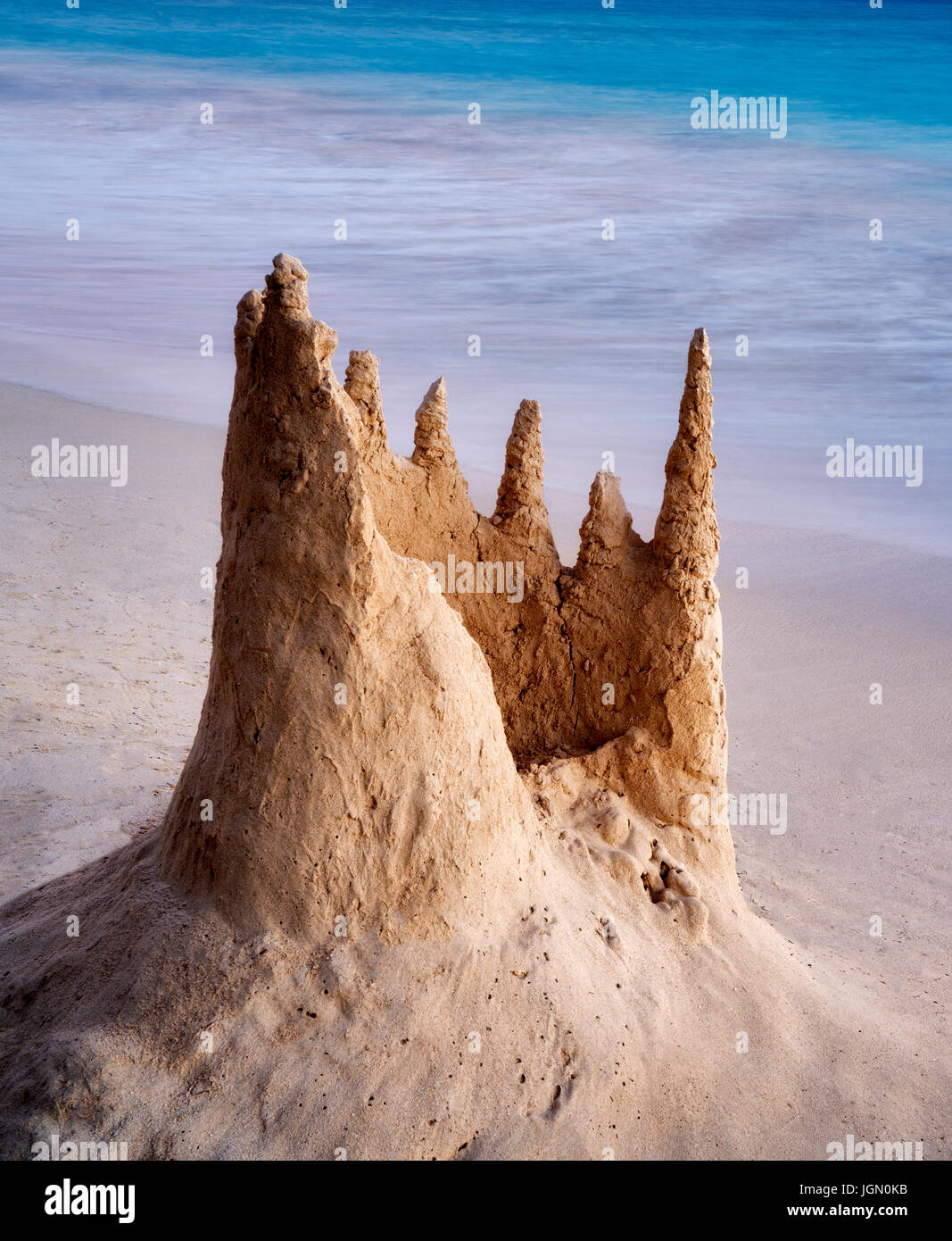 Remains of a snad castle. Kailua Beach Park, Oahu, Hawaii Stock Photo ...