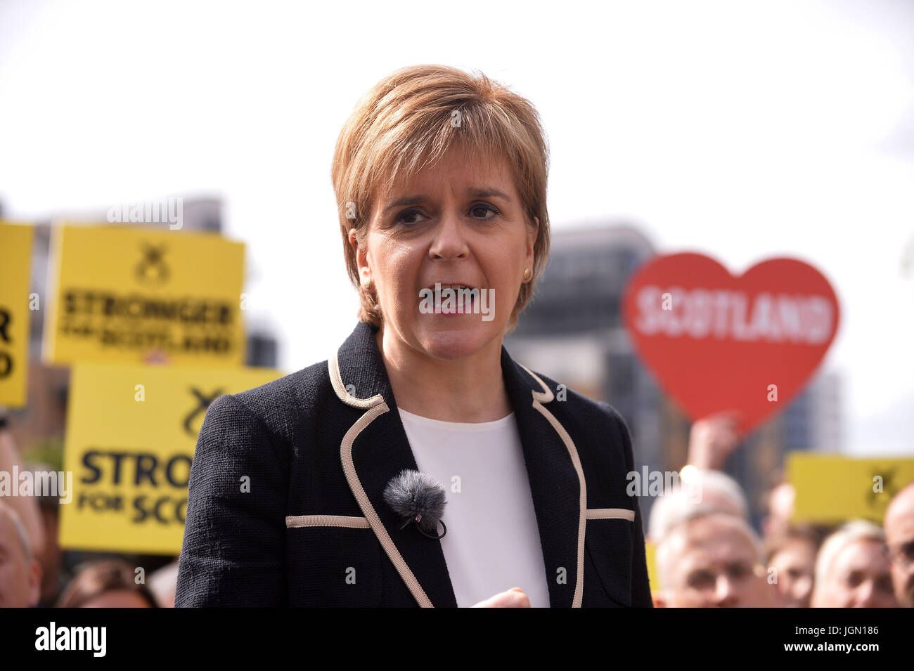 SNP Leader Nicola Sturgeon on the campaign trail on the eve of polling ...