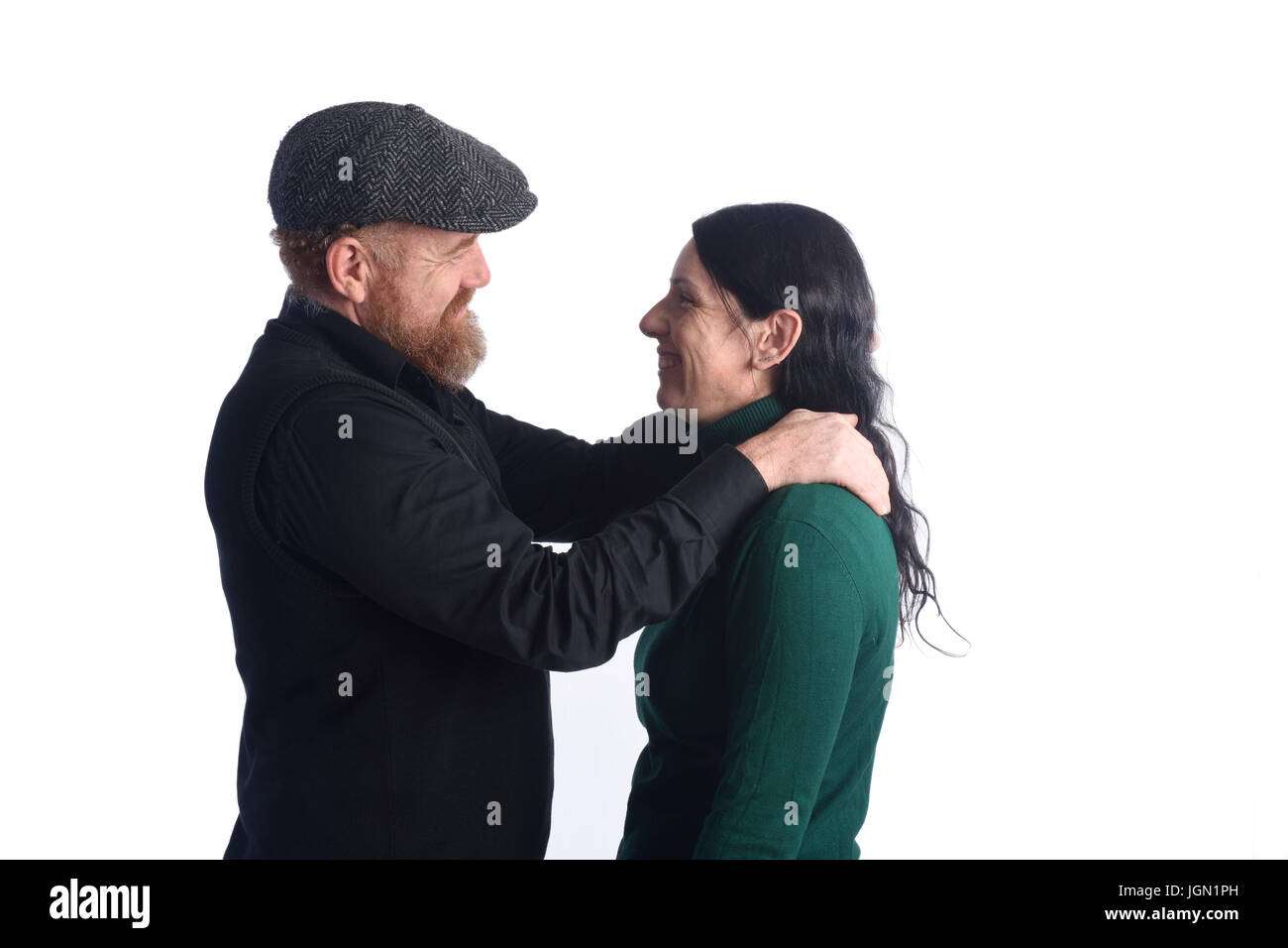 Couple in love with white background Stock Photo - Alamy
