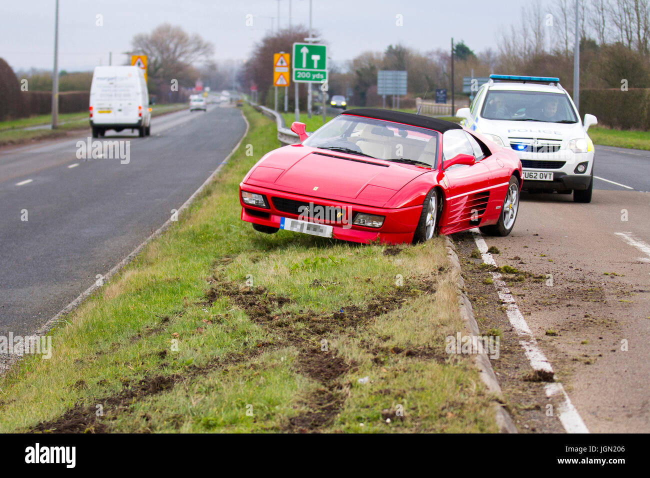 Tarleton, Lancashire. UK Weather. Lancashire Police attend road ...