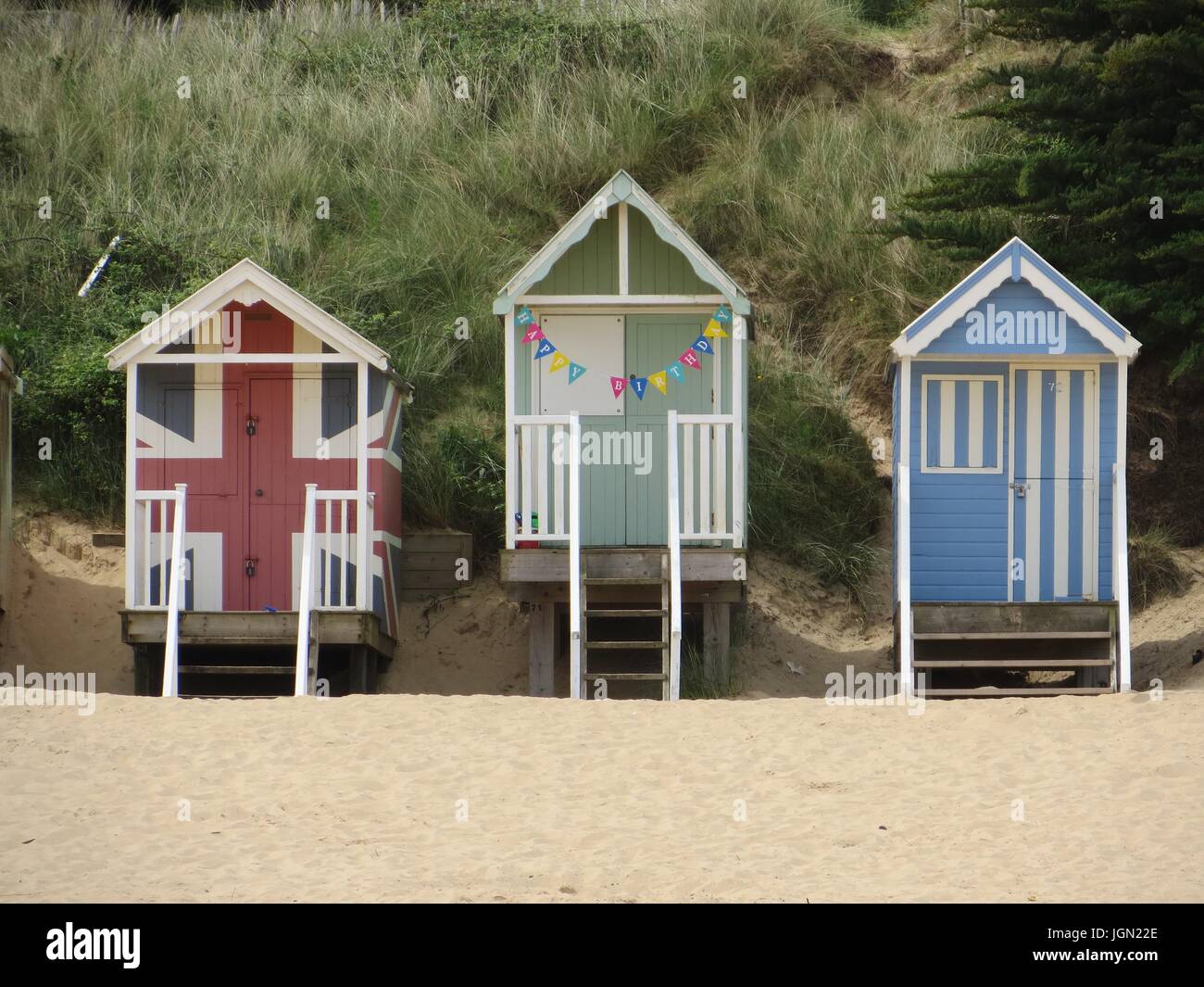 Beach Huts at Wells-Next-The-Sea, Norfolk Stock Photo - Alamy