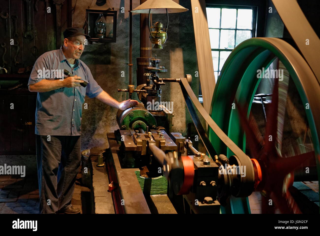 Nineteenth Century industrial steam powered engine Stock Photo - Alamy