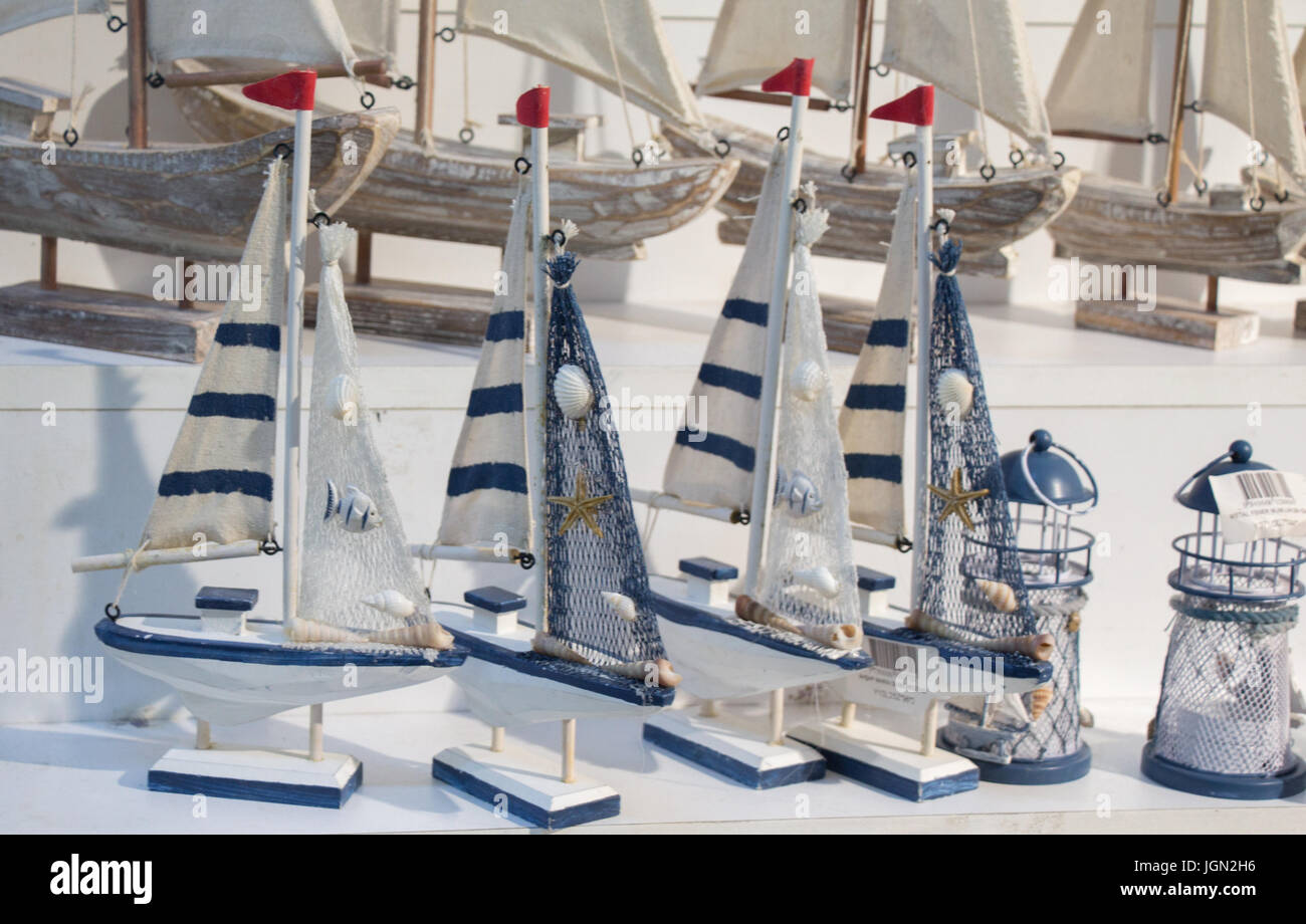 Set of hand made sail boats in view Stock Photo - Alamy