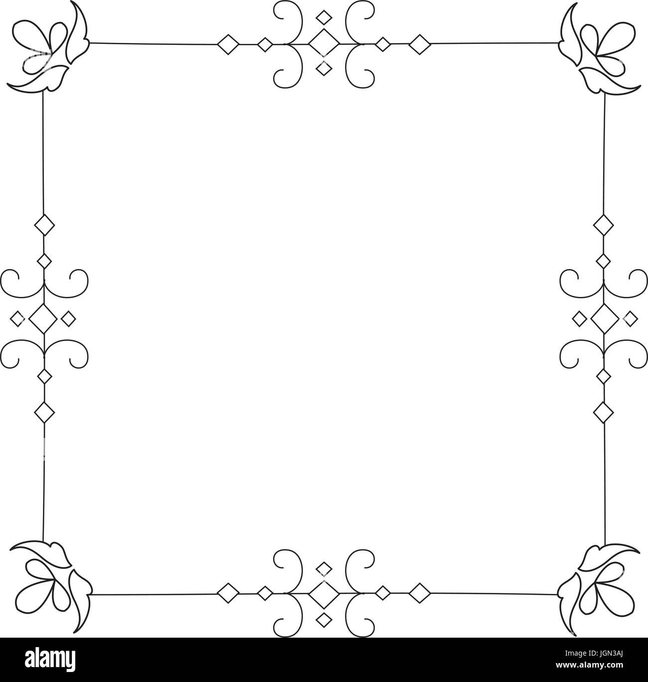Elegant Victorian with square shape frame vector illustration design ...