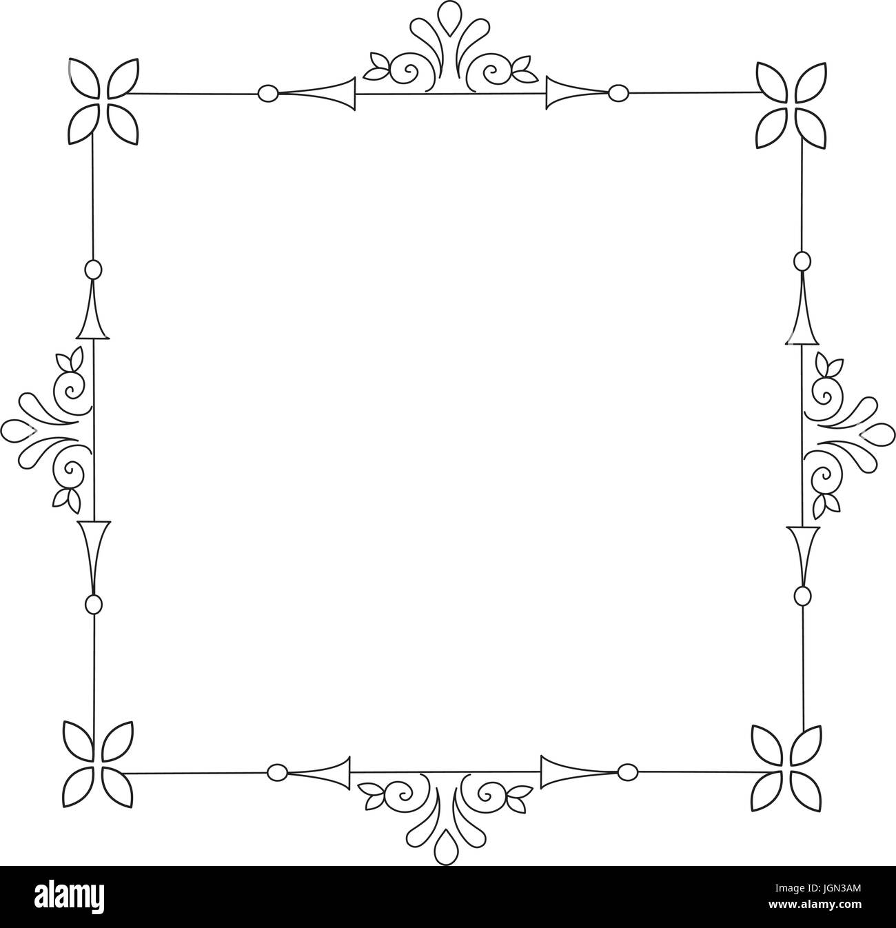 Elegant Victorian with square shape frame vector illustration design ...