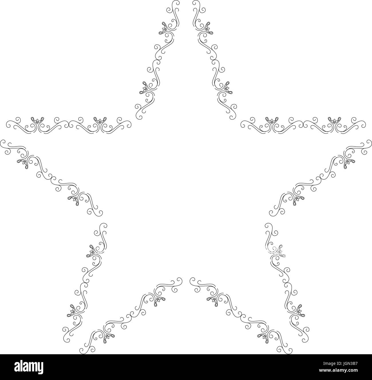 Elegant Victorian with star shape frame vector illustration design ...