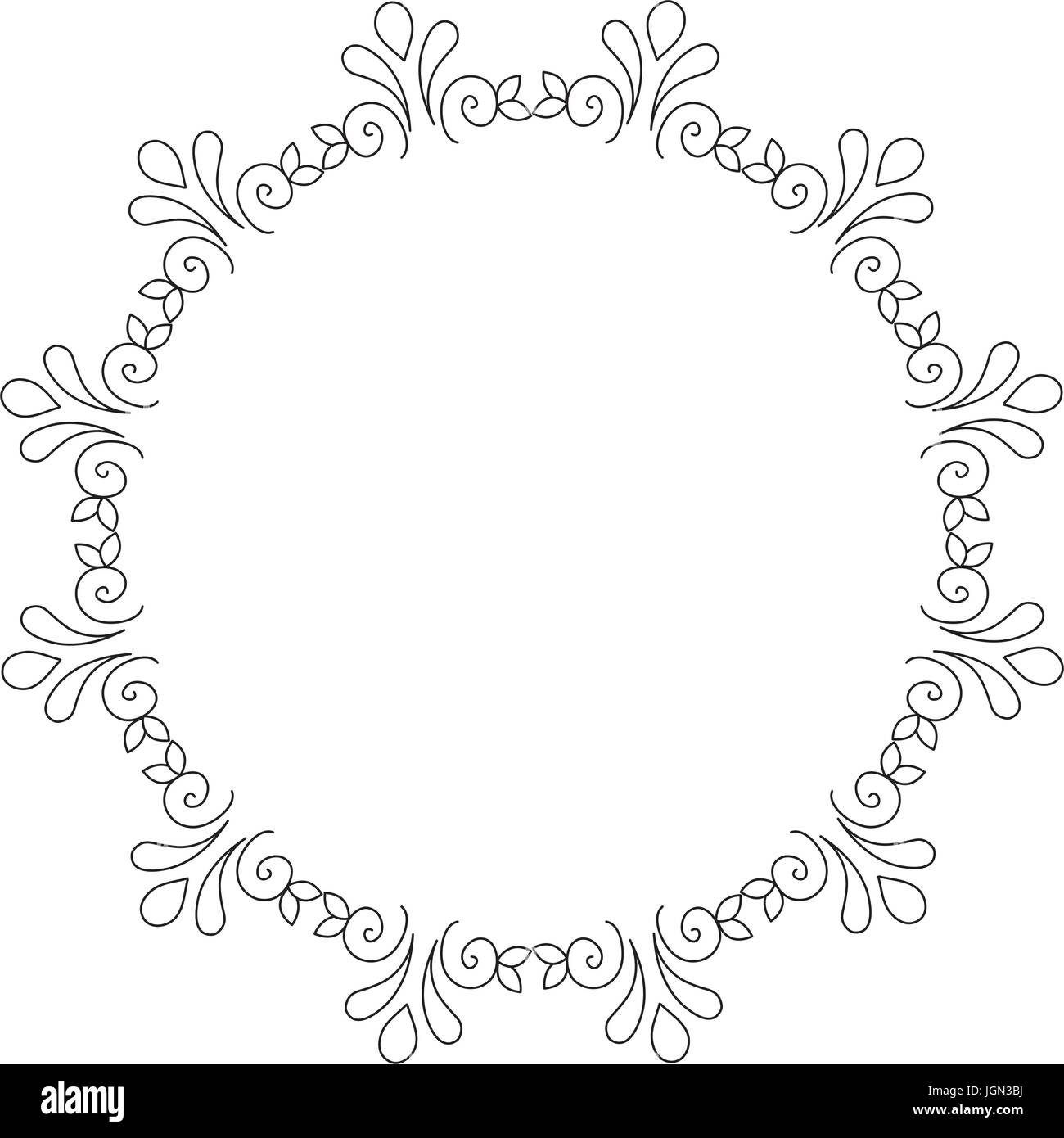 Elegant Victorian with circular shaped frame vector illustration design ...