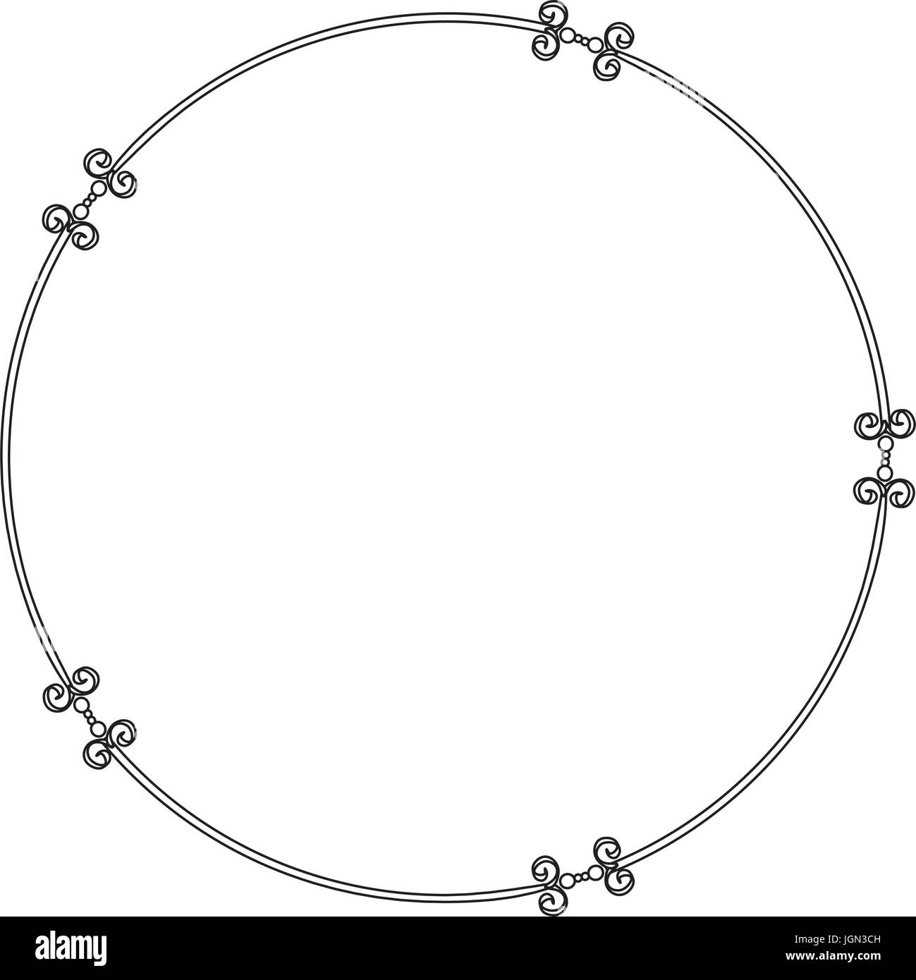 Elegant Victorian with circular shaped frame vector illustration design ...