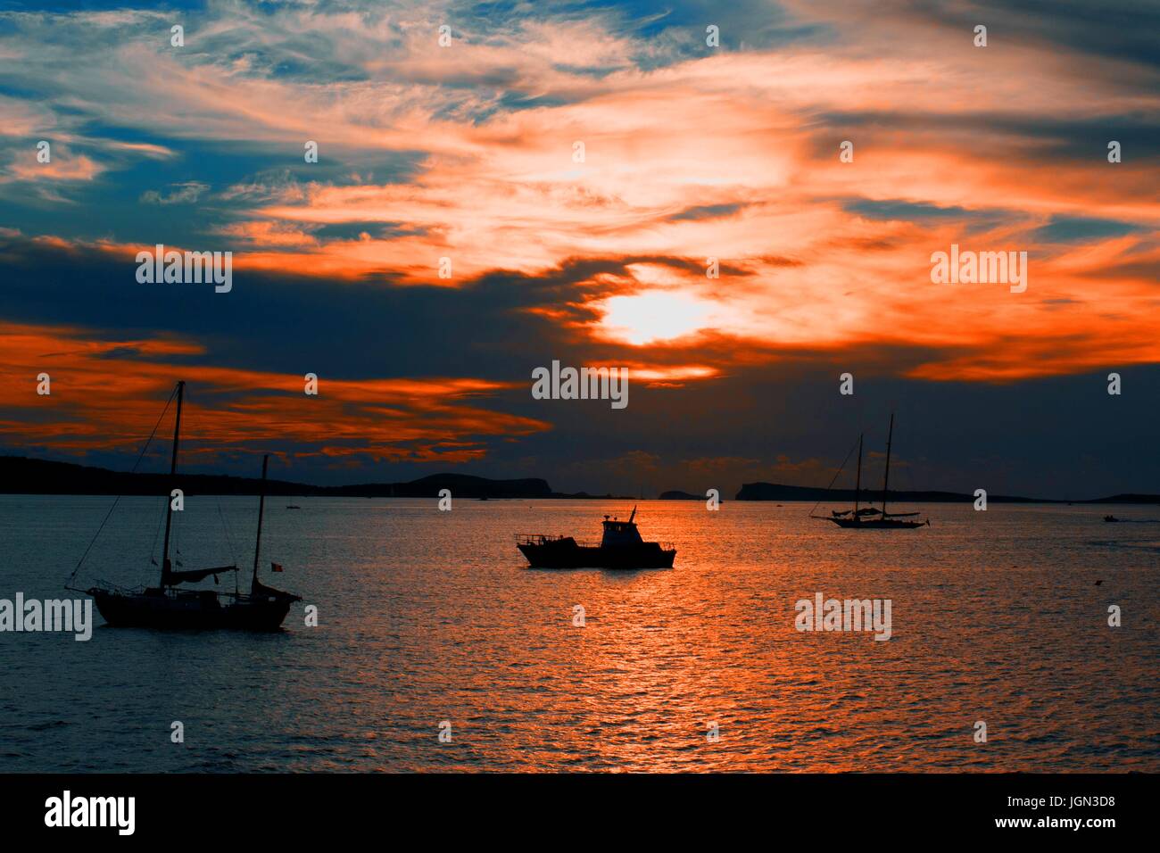 Landscape of the beautiful island of Ibiza, sunset Stock Photo - Alamy
