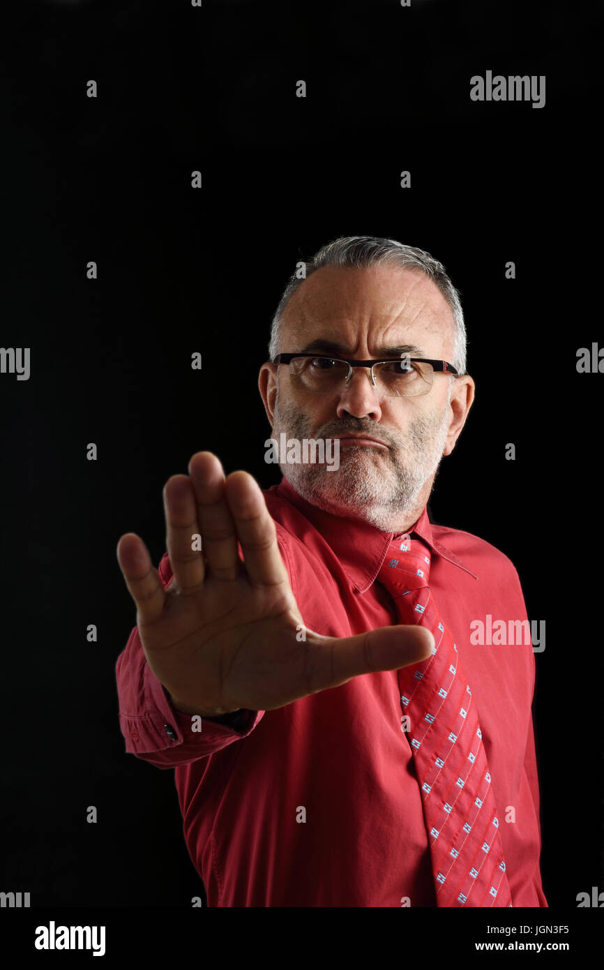 Man with stop sign Stock Photo - Alamy