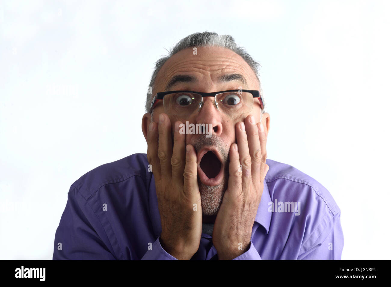 Man with fear Stock Photo - Alamy