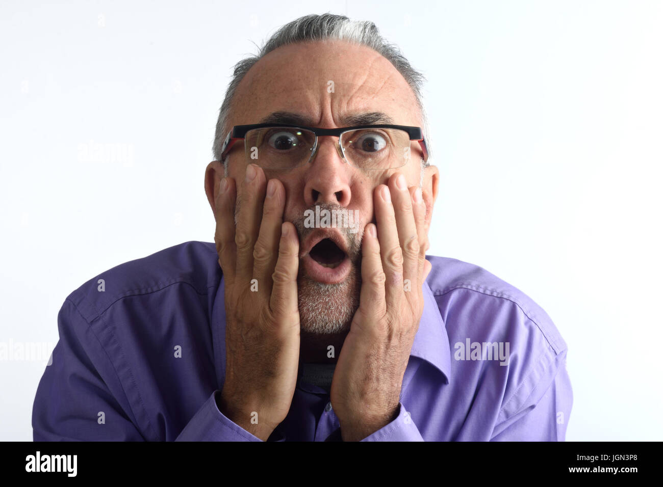 Man with fear Stock Photo - Alamy