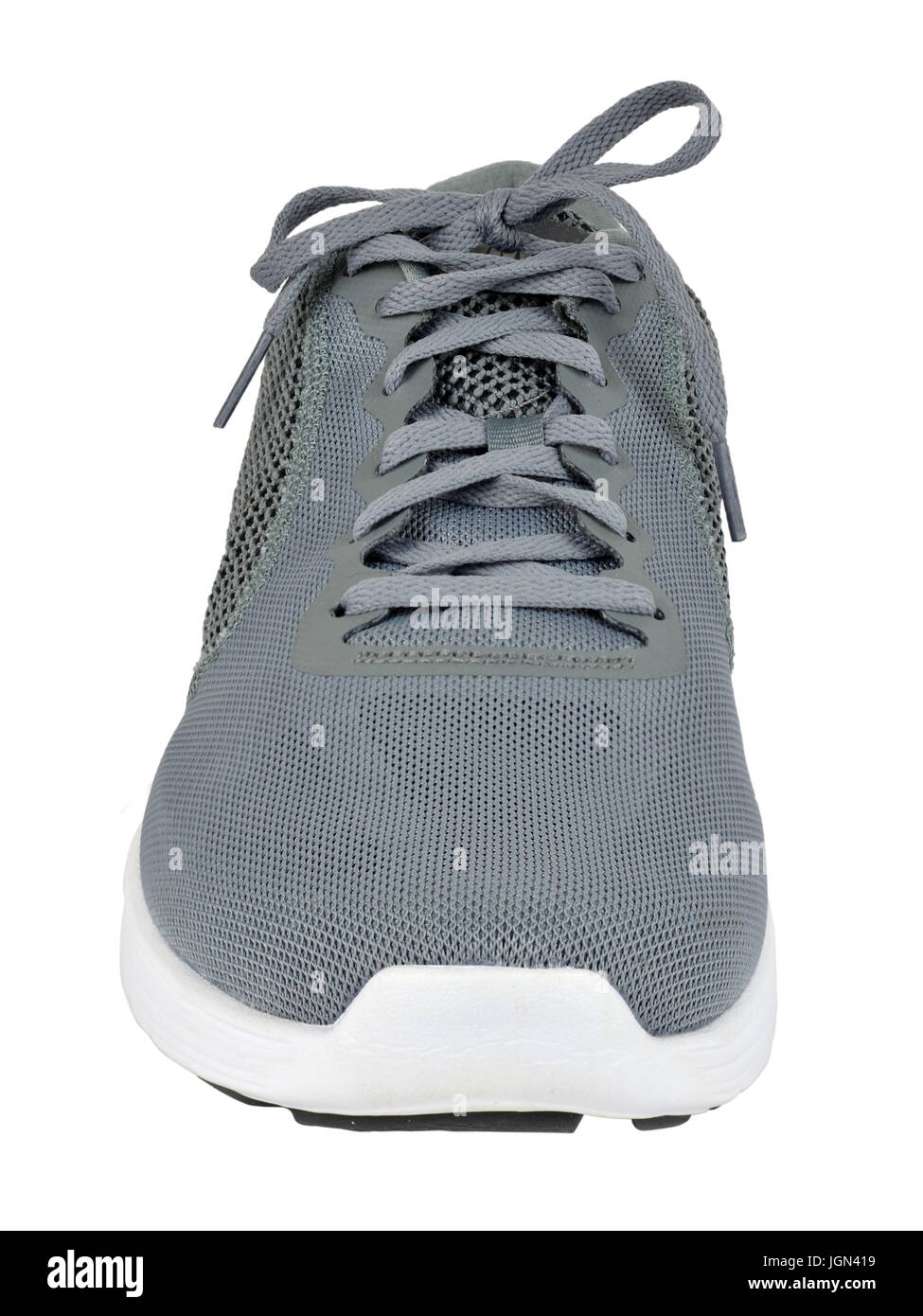 Front view of one gray sneaker on white background Stock Photo - Alamy