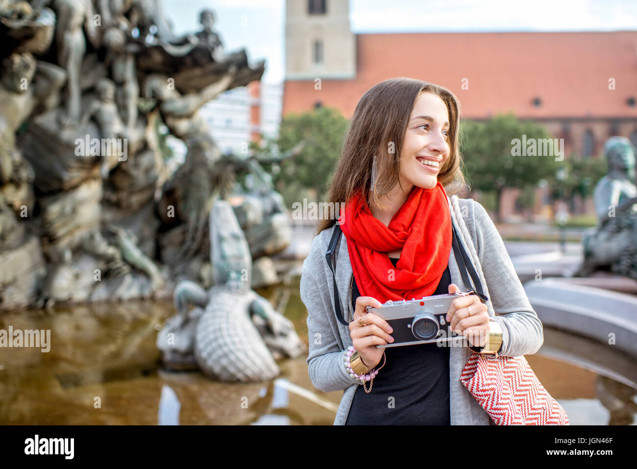 Woman traveling in Berlin Stock Photo - Alamy