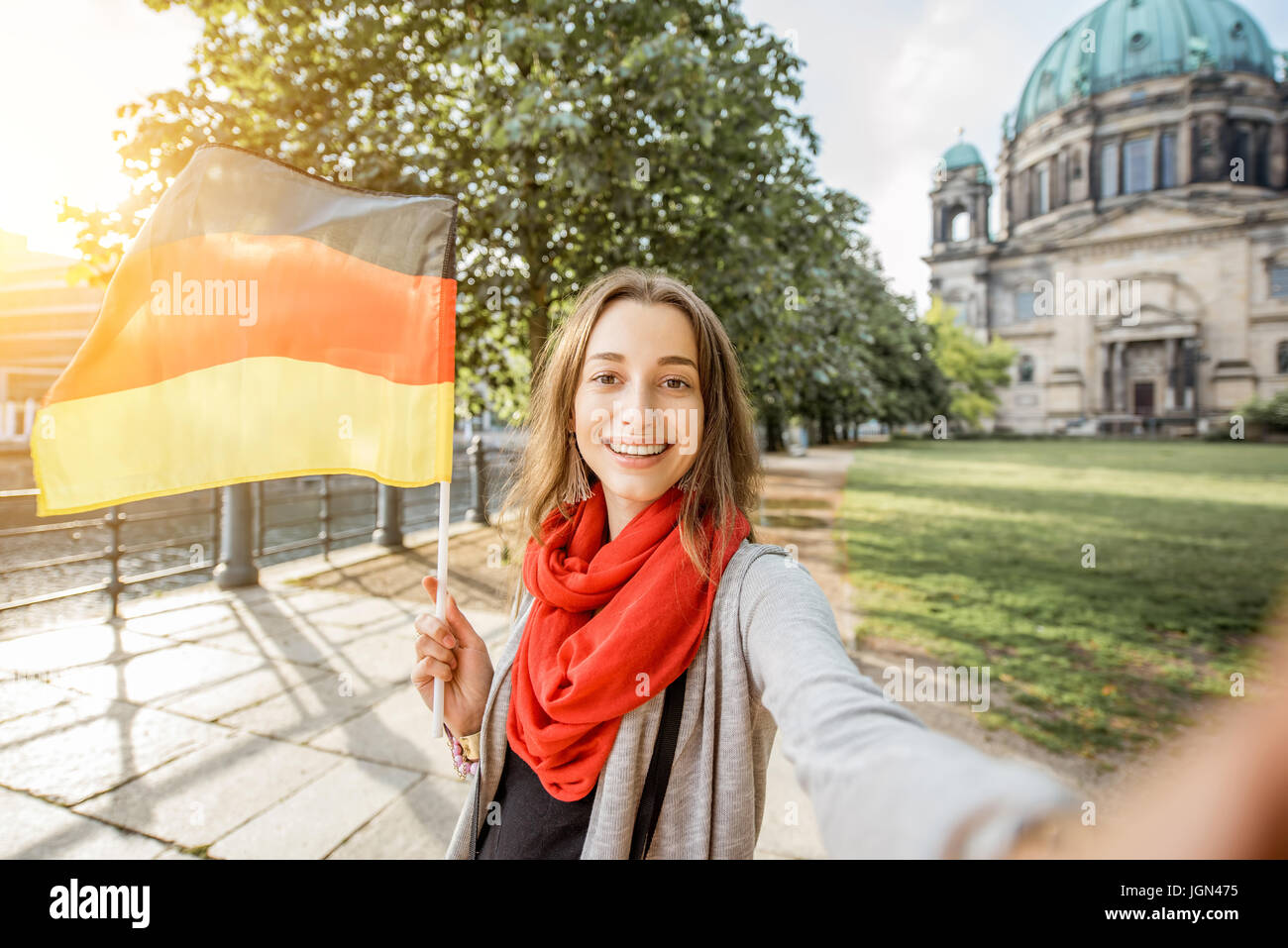 Woman traveling in Berlin Stock Photo - Alamy