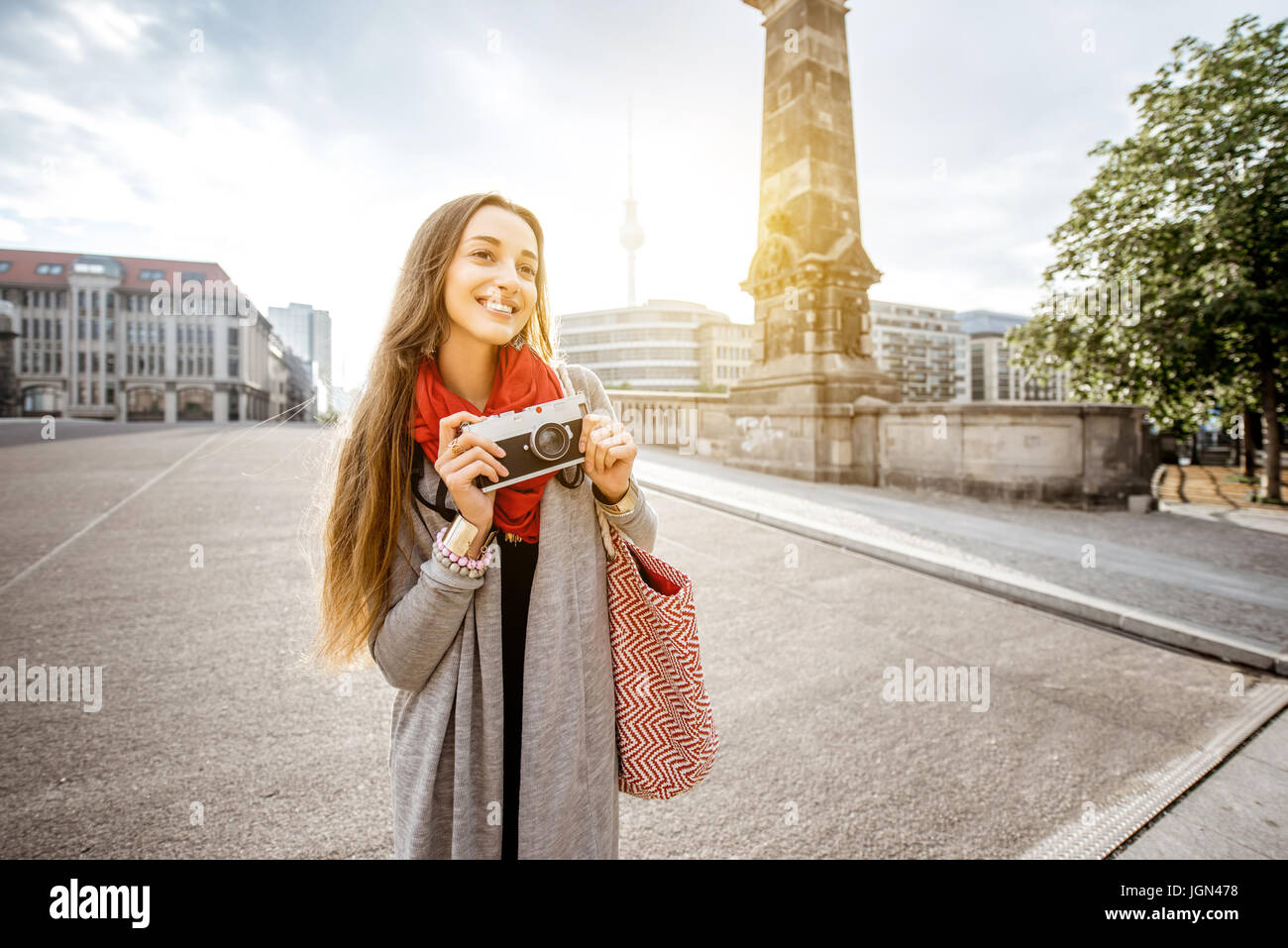 Woman traveling in Berlin Stock Photo - Alamy