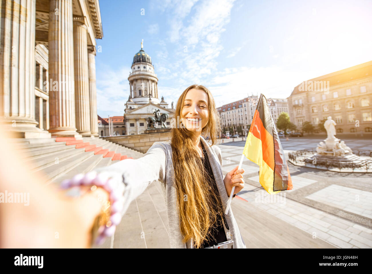 Woman traveling in Berlin Stock Photo - Alamy