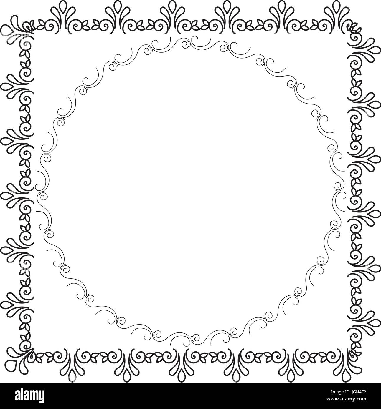 Elegant Victorian with square shape frame Stock Vector Image & Art - Alamy
